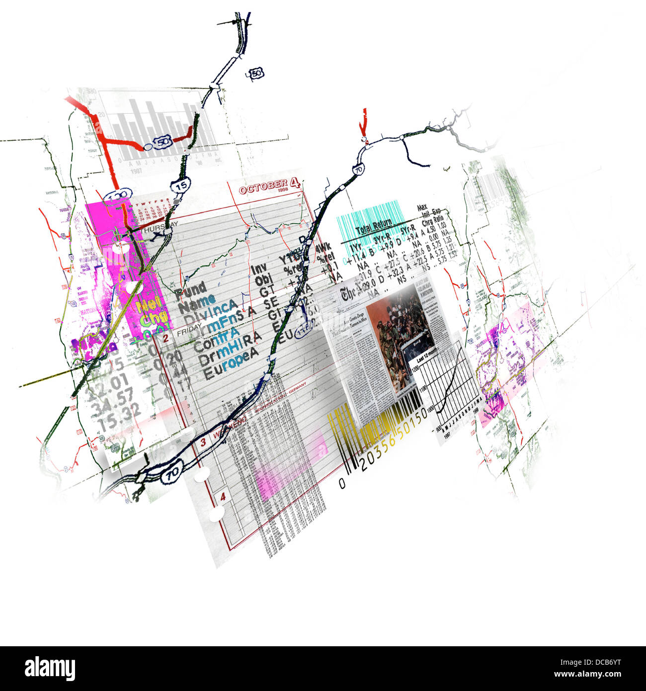 Chart image map collage hi-res stock photography and images - Alamy