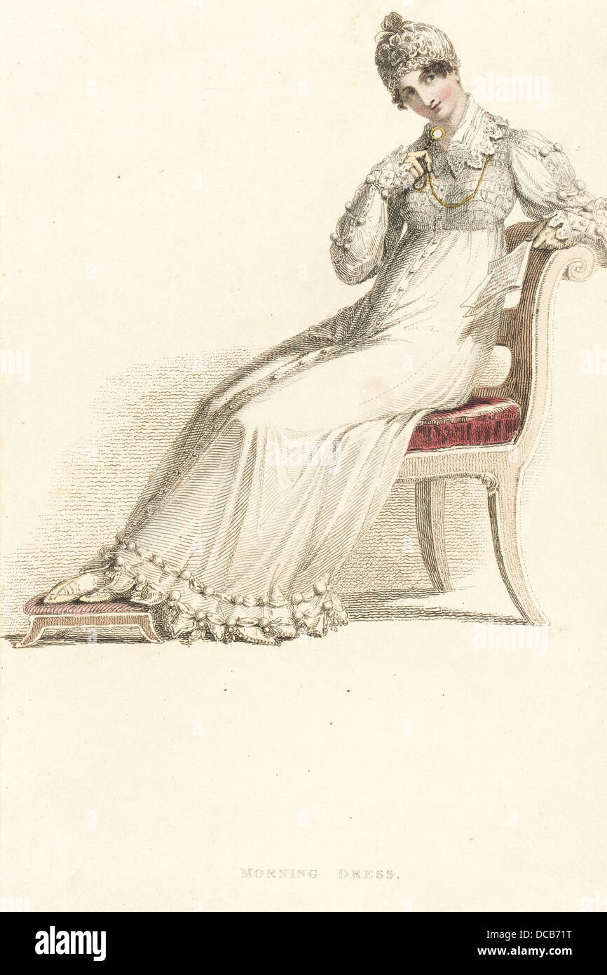 This fashion plate, from LACMA's collection, illustrates a morning ...