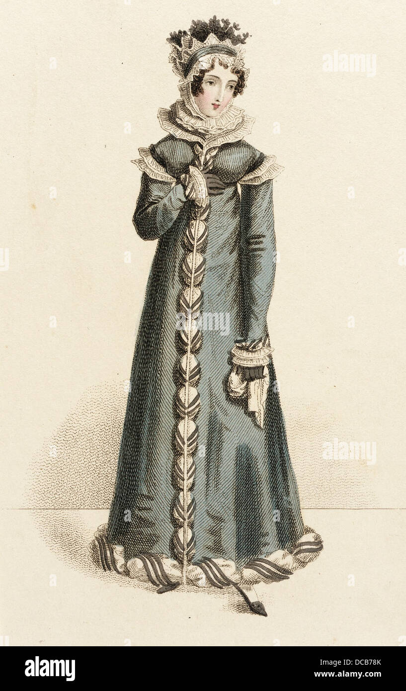 This fashion plate, titled 'Morning Dress' and cataloged as M.86.266. ...