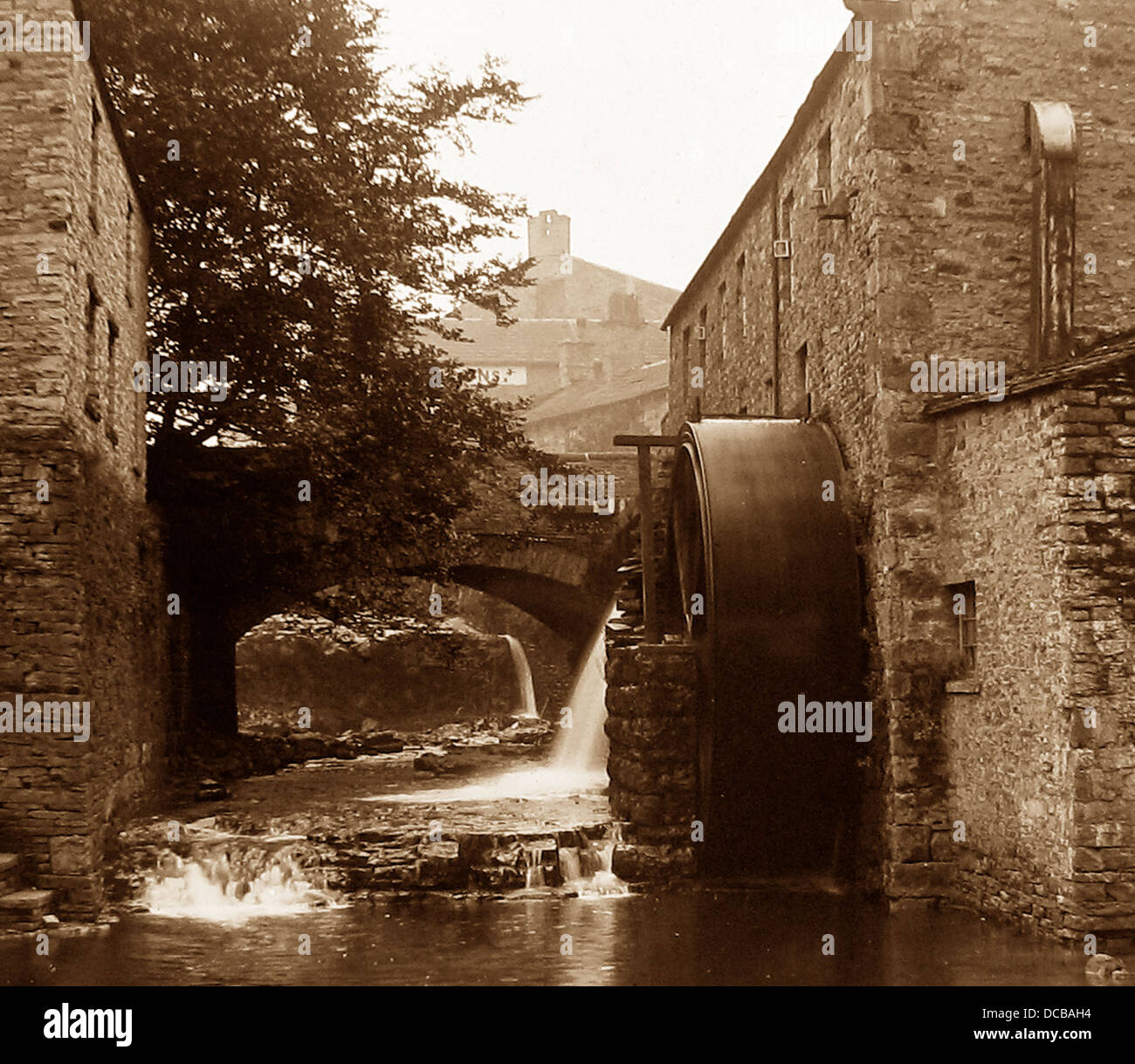 Hawes The Old Mill Victorian period Stock Photo - Alamy