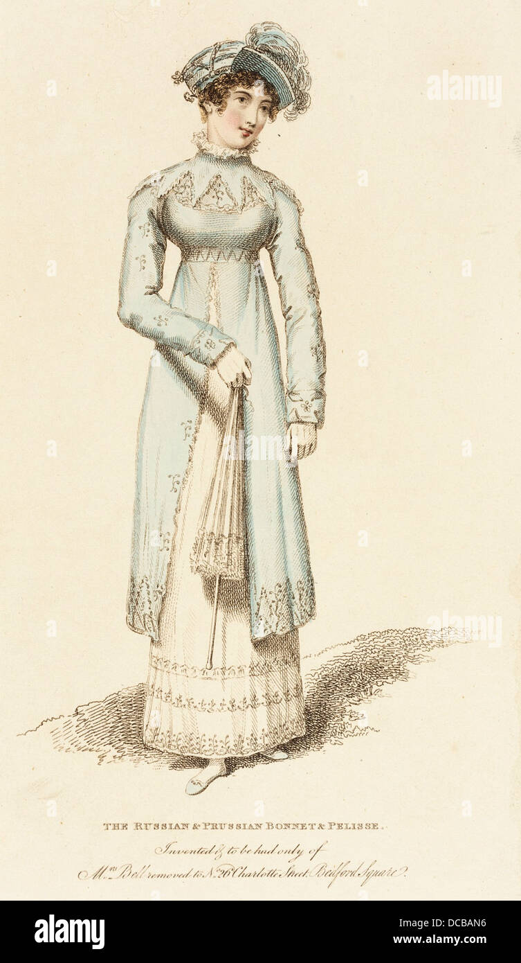 This fashion plate from LACMA displays the Russian and Prussian bonnet ...