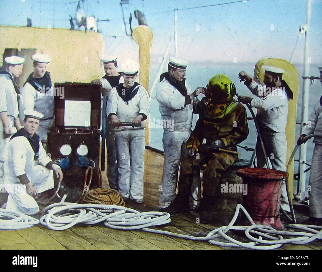 HMS Blake Diver Victorian period Stock Photo - Alamy