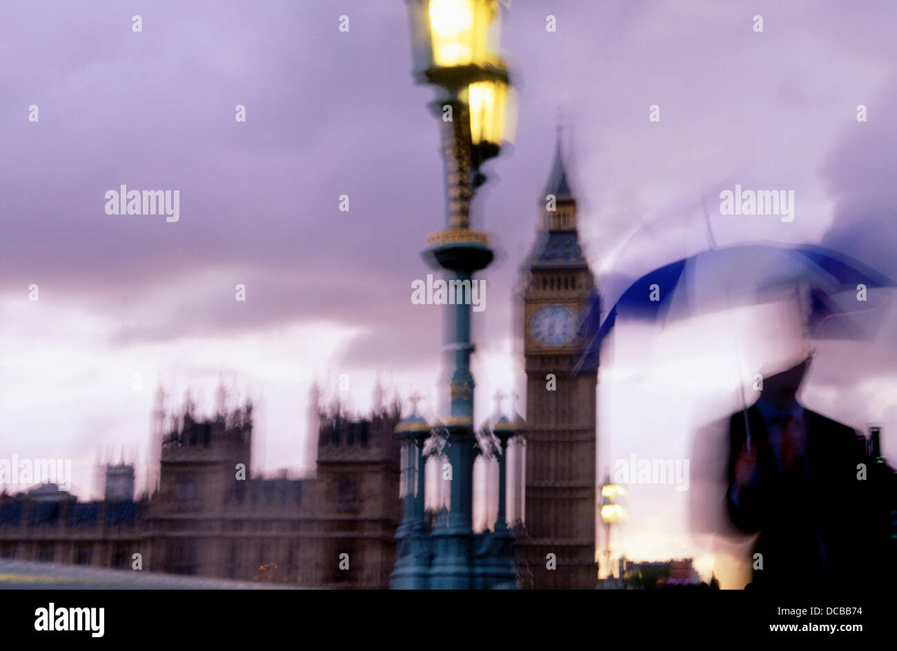 Big Ben and Westminster Bridge in rain. London. England Stock Photo - Alamy
