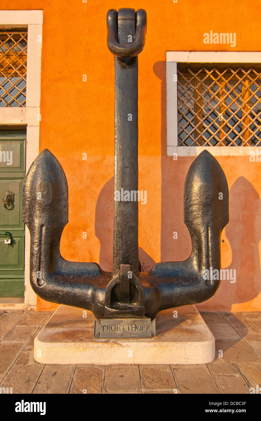 Venice Italy Naval museum front view with the enormous anchors at ...