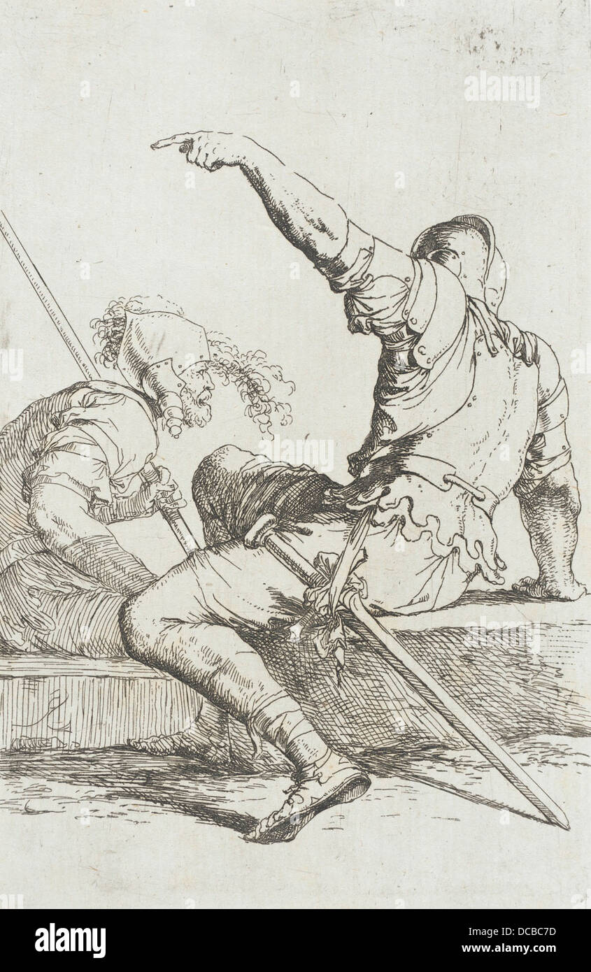 This figurine, part of the LACMA collection, depicts two soldiers ...