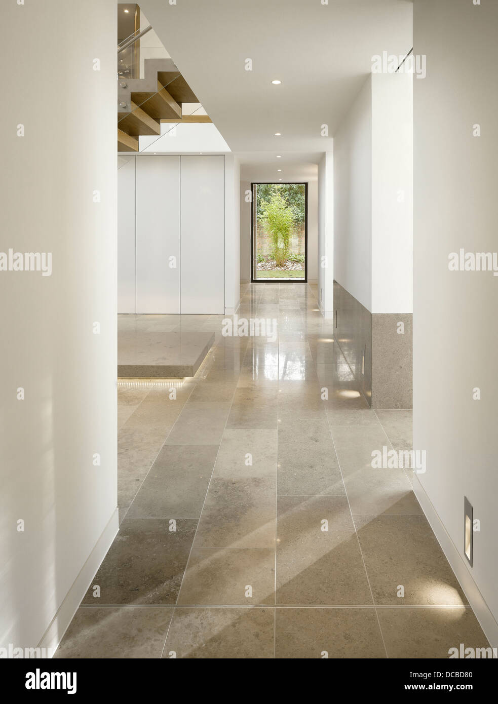 Access corridor in show home, Highfield, Prestbury, Cheshire, UK Stock ...