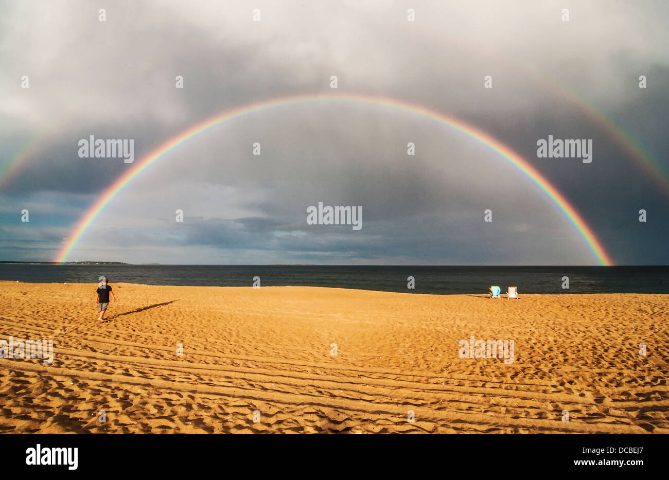 spectacular rainbow in nord america, Usa Stock Photo - Alamy