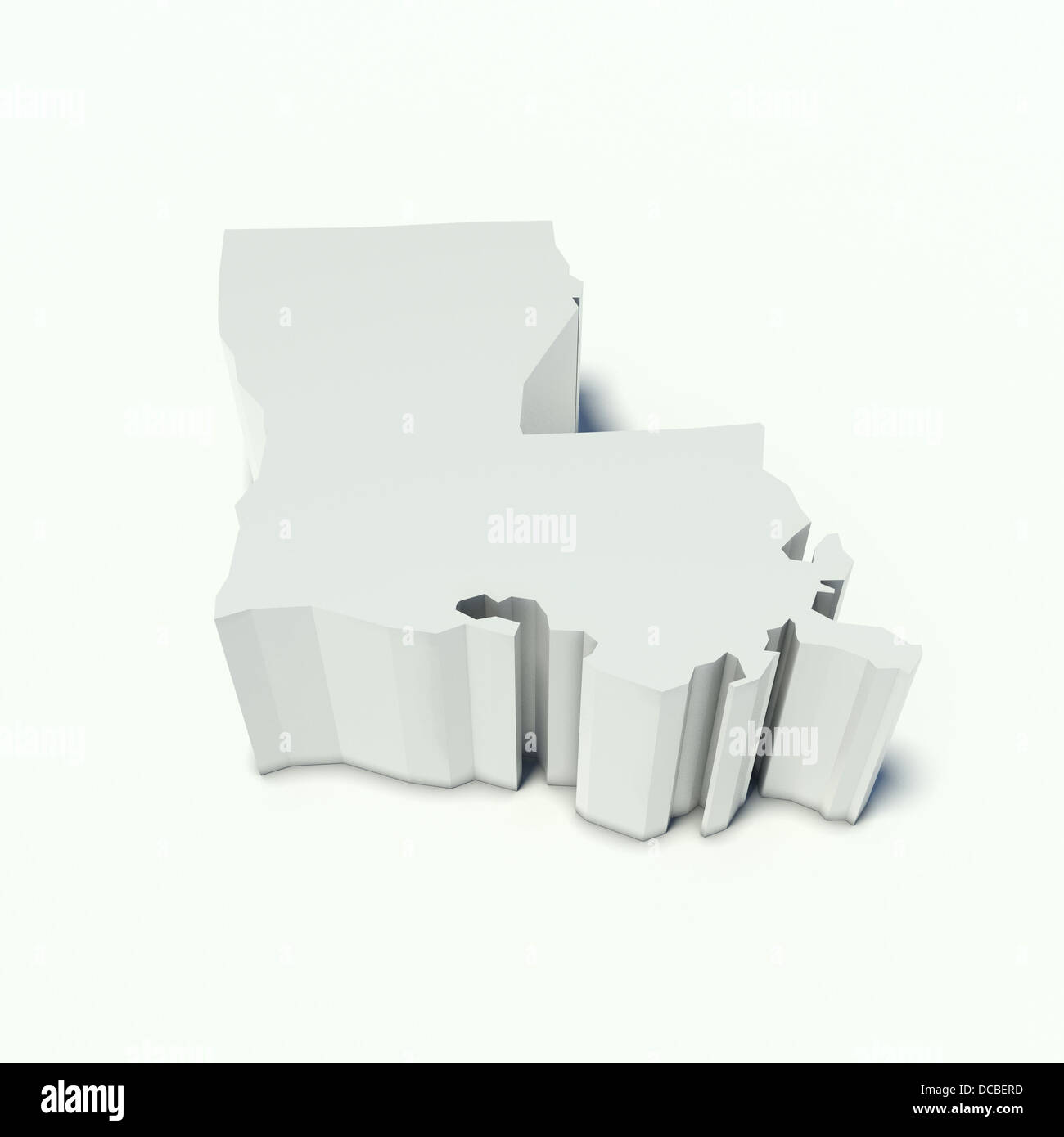 map of louisiana in perspective and white Stock Photo - Alamy