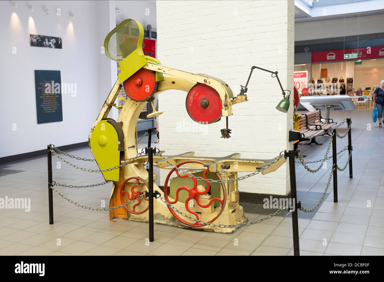 Traditional Factory Machine at Swindon Outlet Centre Stock Photo - Alamy