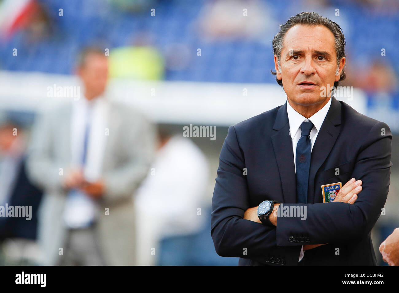 Rome, Italy. 14th Aug, 2013. Cesare Prandelli during practise before ...