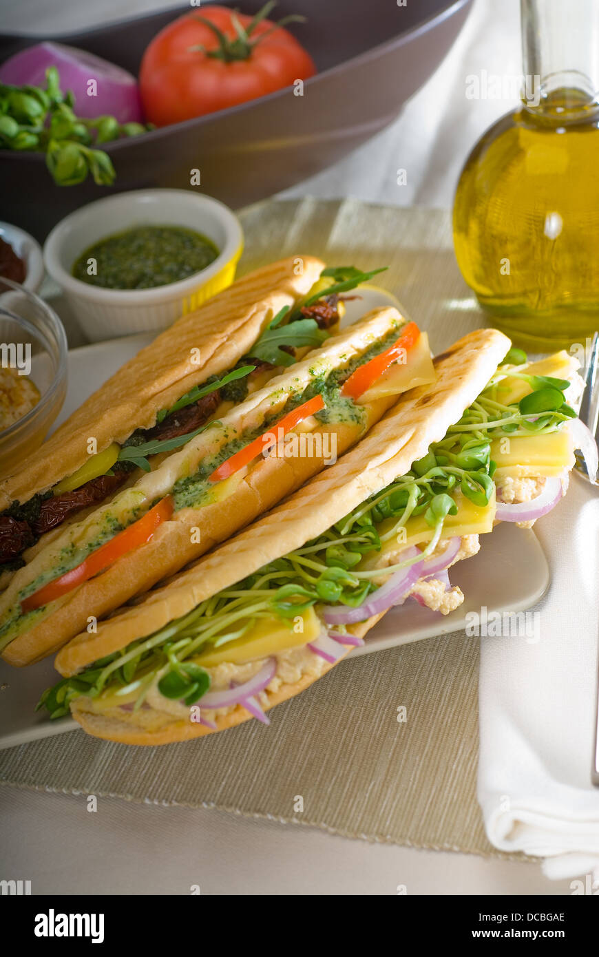 assorted panini sandwich Stock Photo - Alamy