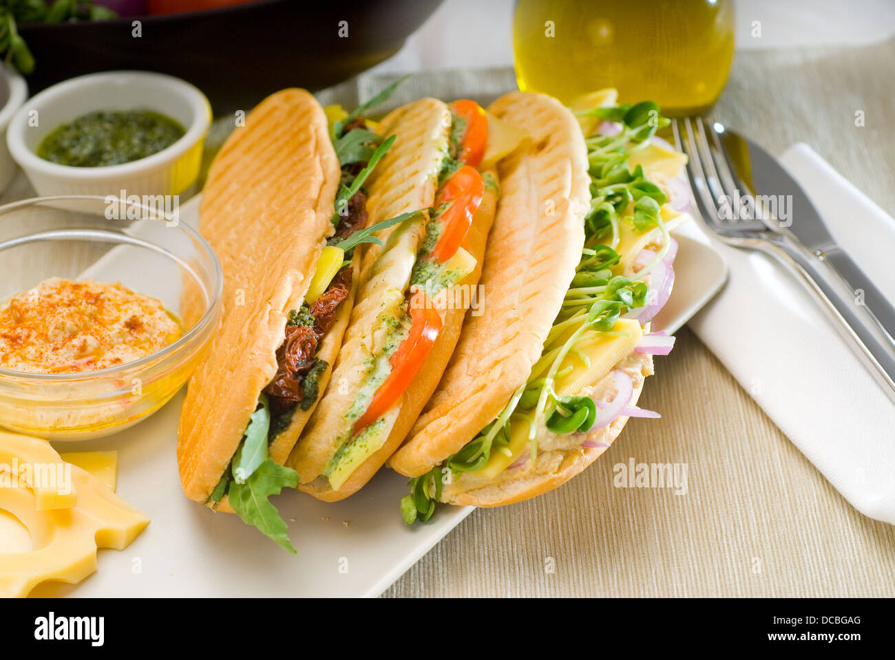 assorted panini sandwich Stock Photo - Alamy