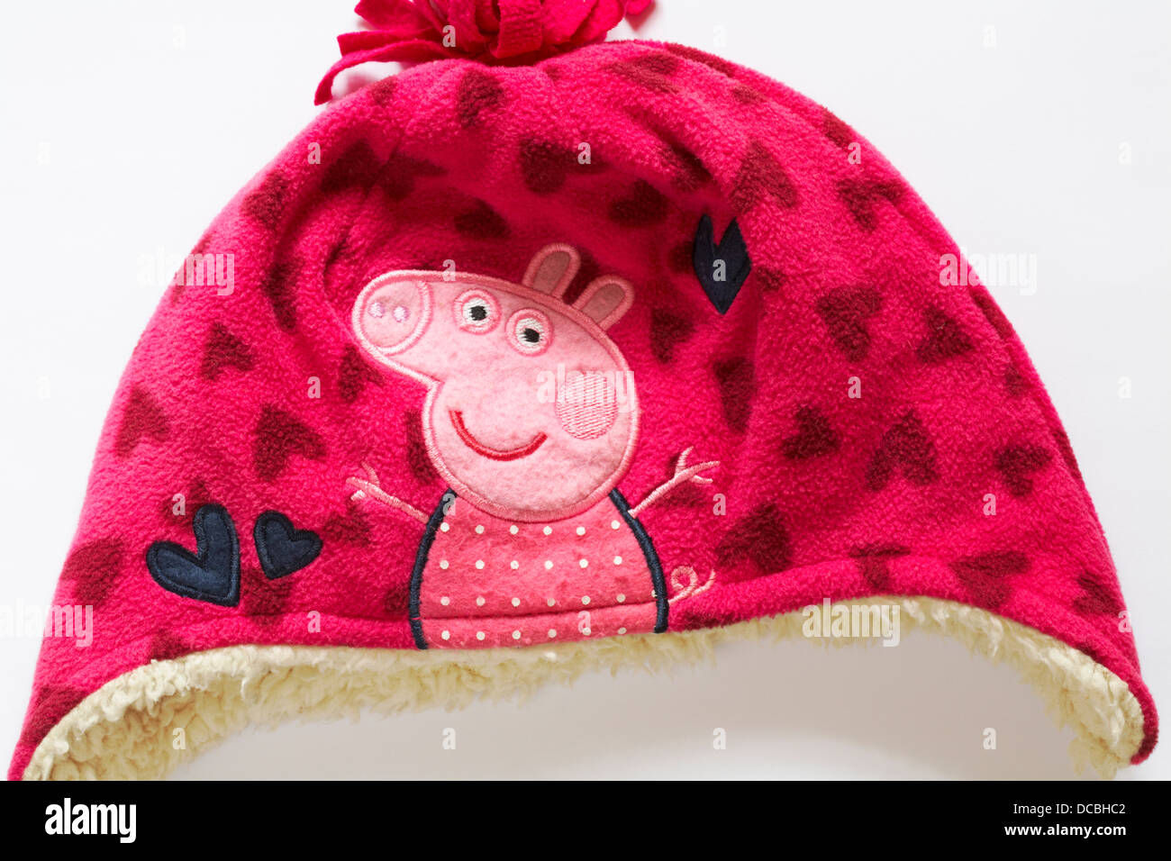girls Peppa Pig hat set on white background Stock Photo - Alamy