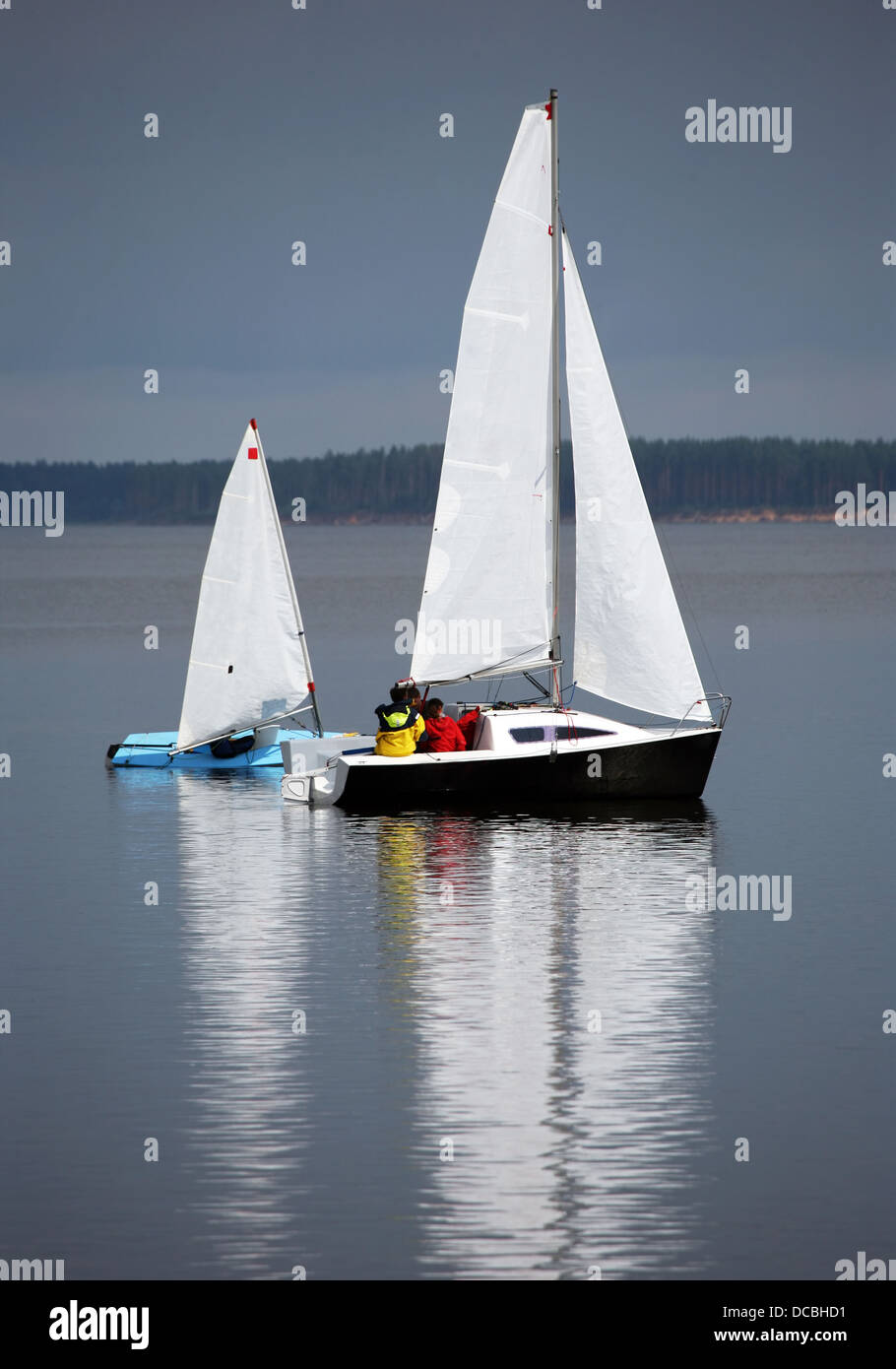 Two beautiful white sailing hi-res stock photography and images - Alamy