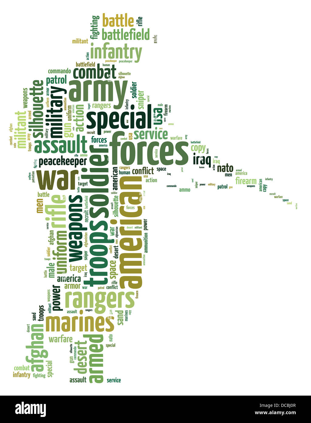 Words illustration of an army personnel in white background Stock Photo ...