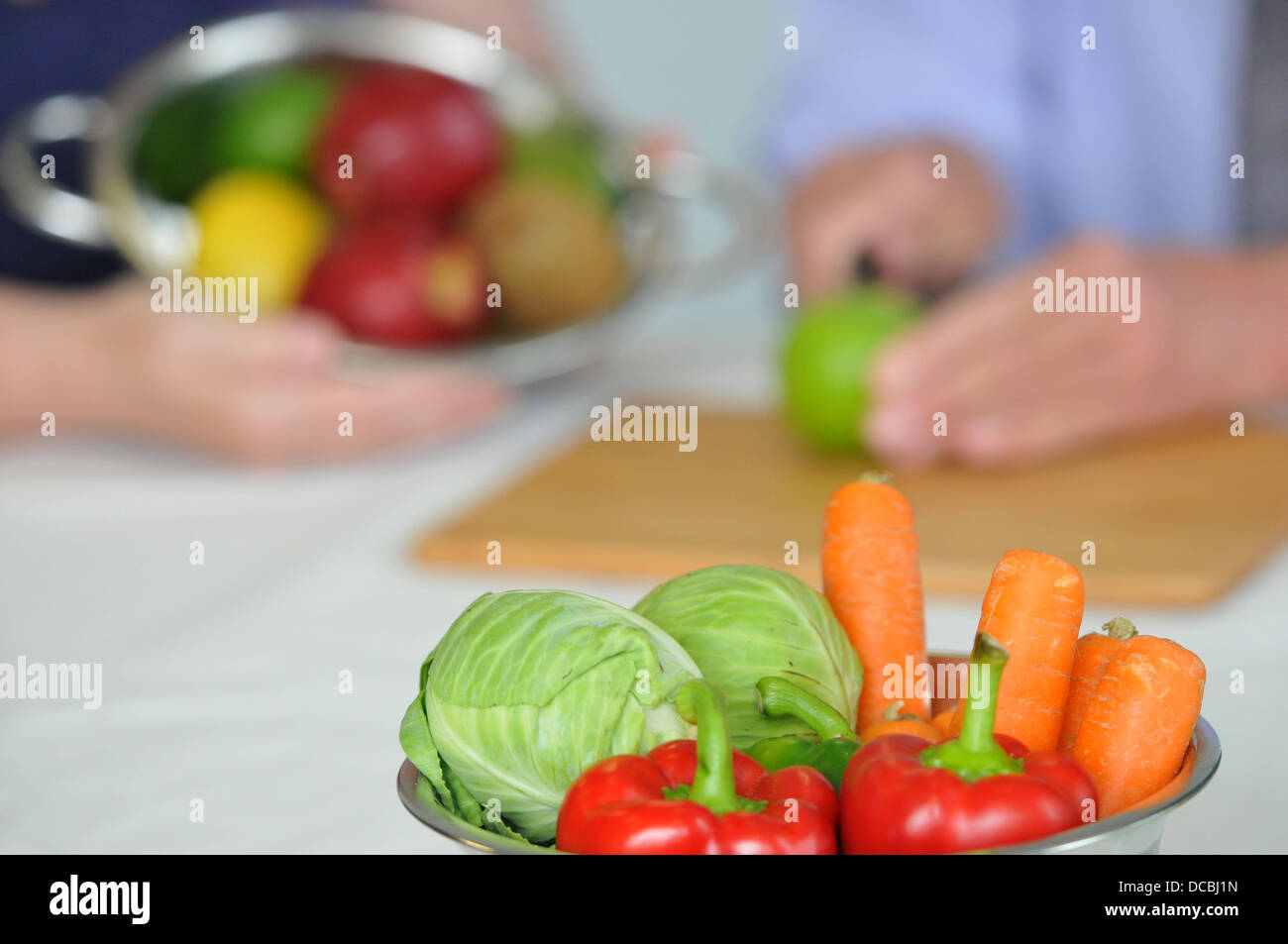 Preparing fruit & vegetables Stock Photo - Alamy