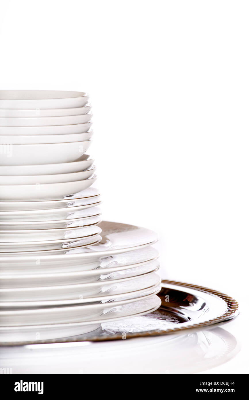 Stack of dishes Stock Photo - Alamy