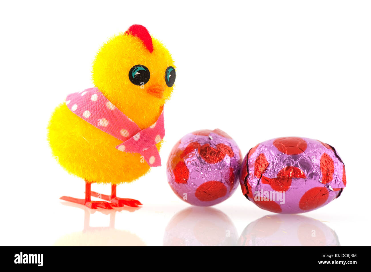 Easter chick with eggs Stock Photo - Alamy