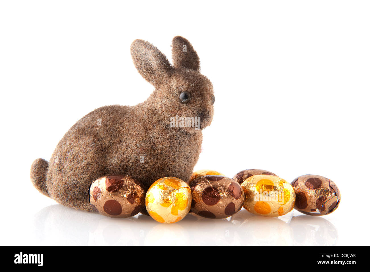 Easter hare with eggs Stock Photo - Alamy