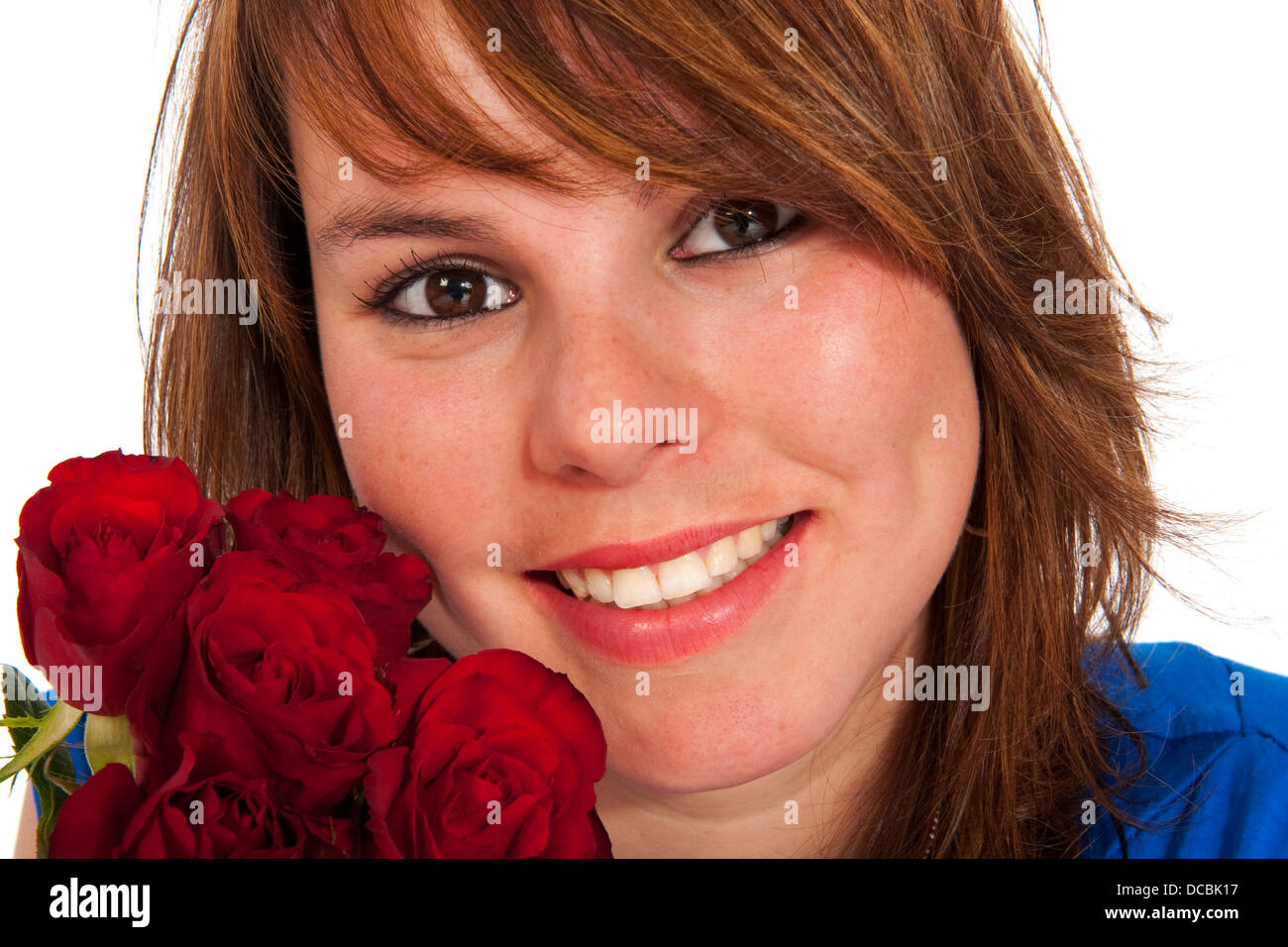 Young girl with roses Stock Photo - Alamy