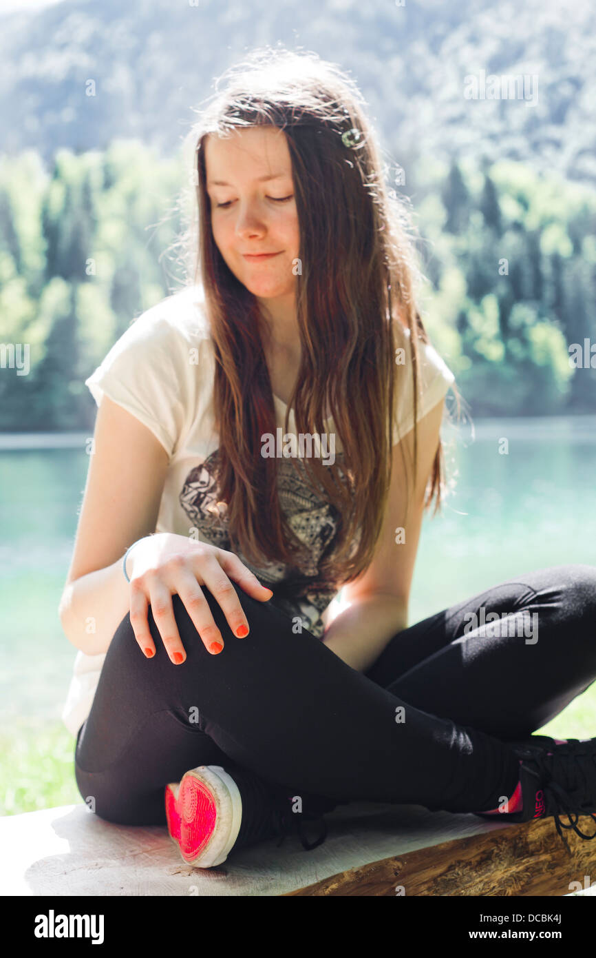 Seating girl hi-res stock photography and images - Alamy