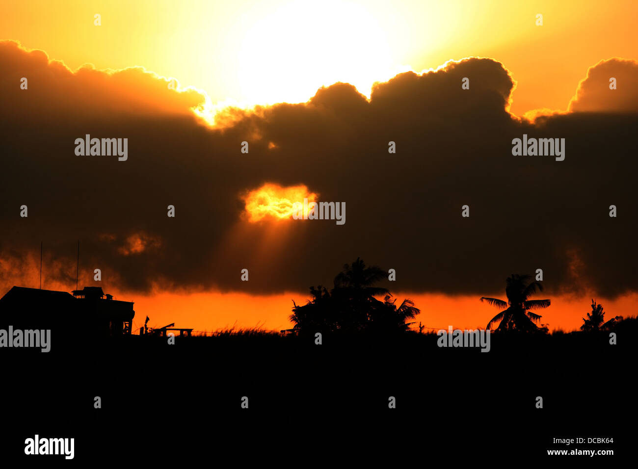 Village on sunset Stock Photo - Alamy