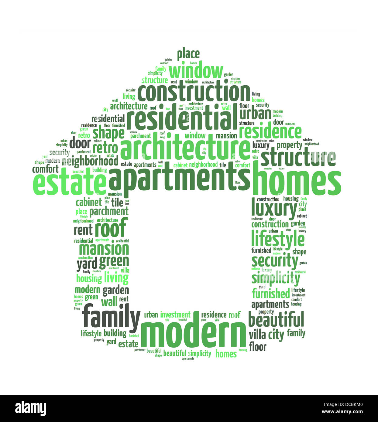 Words illustration of a house in white background Stock Photo - Alamy