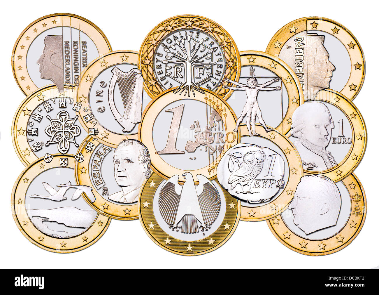 Euro coins, overlapping Stock Photo - Alamy