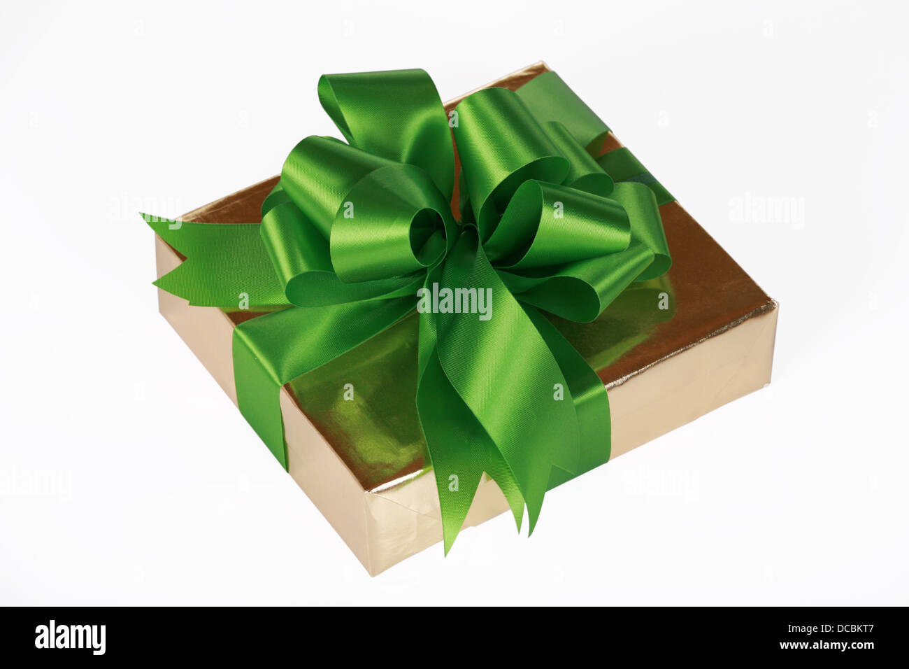 Beautiful green ribbons bow Cut Out Stock Images & Pictures - Alamy