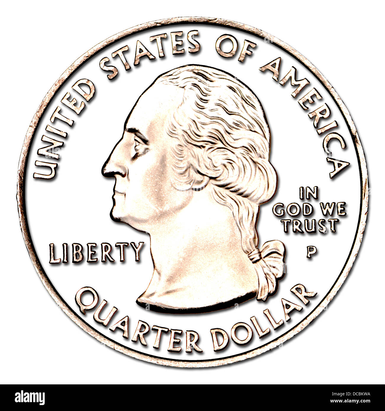 US Quarter Dollar - details digitally cut out, drop shadow Stock Photo ...