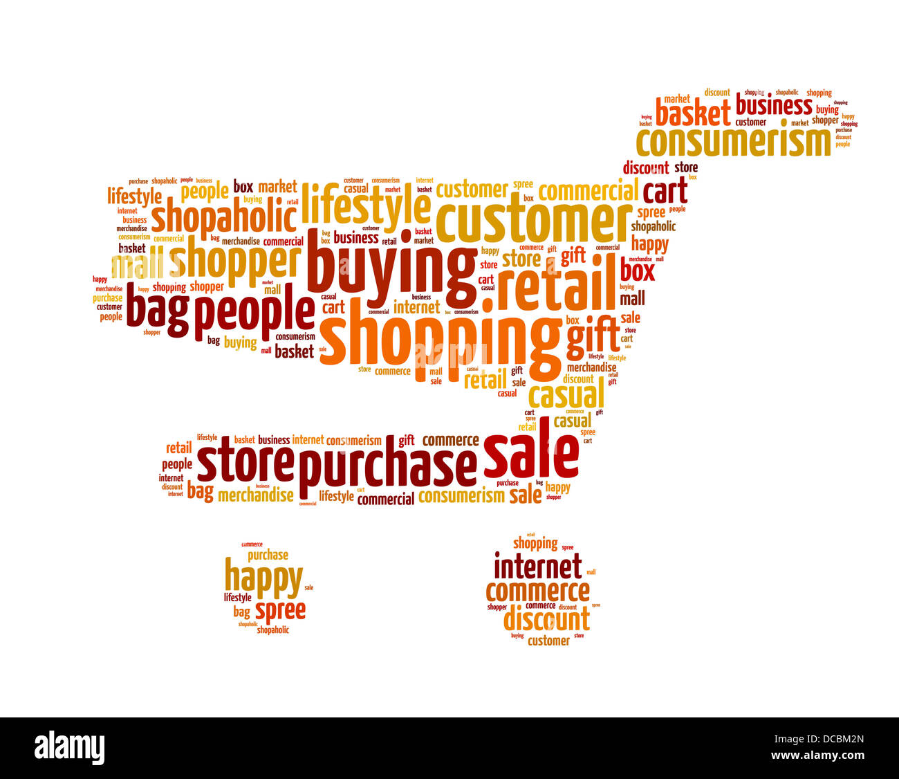 Words illustration of a shopping cart in white background Stock Photo ...