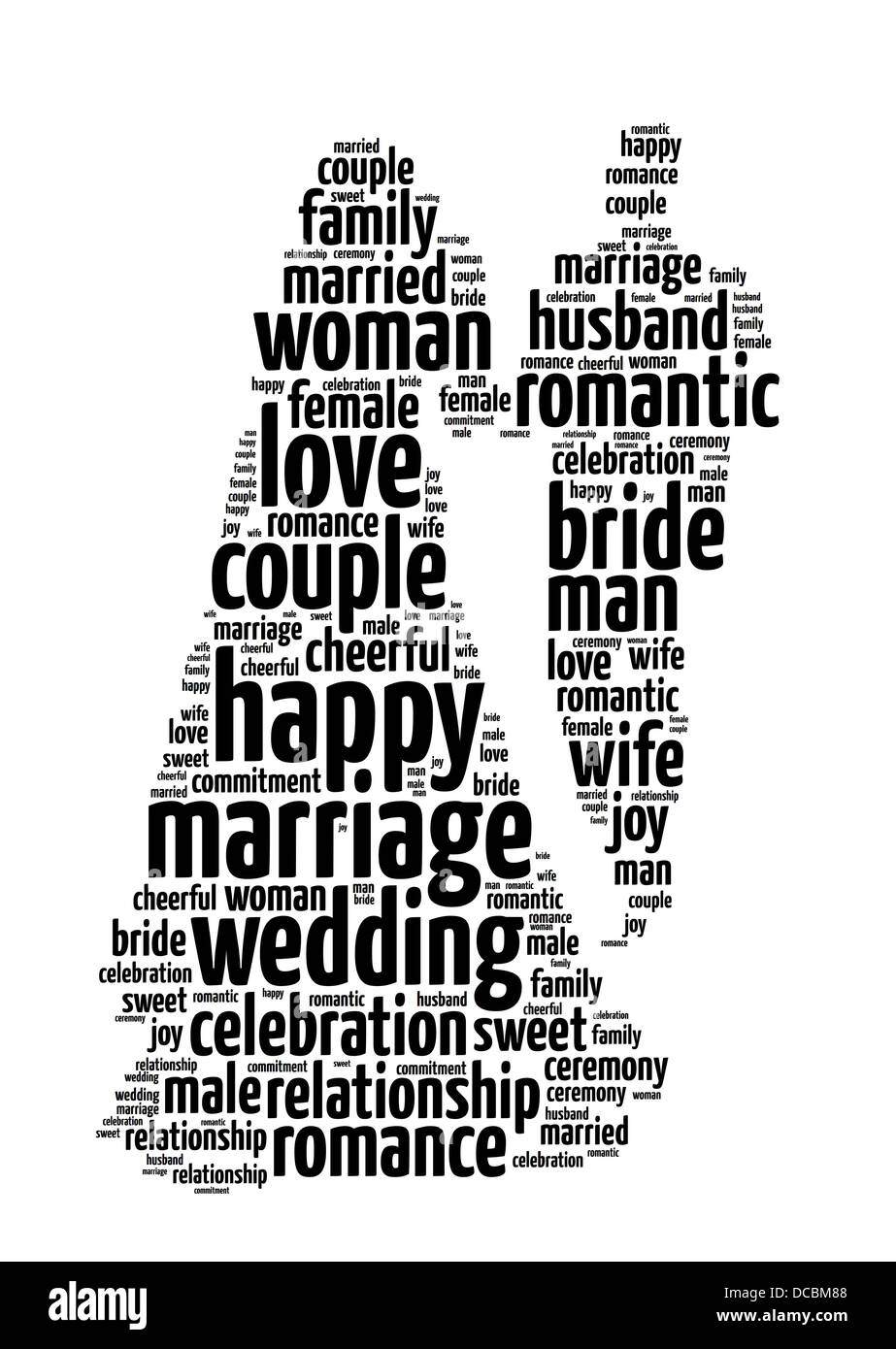 Words illustration of a married couple in white background Stock Photo ...