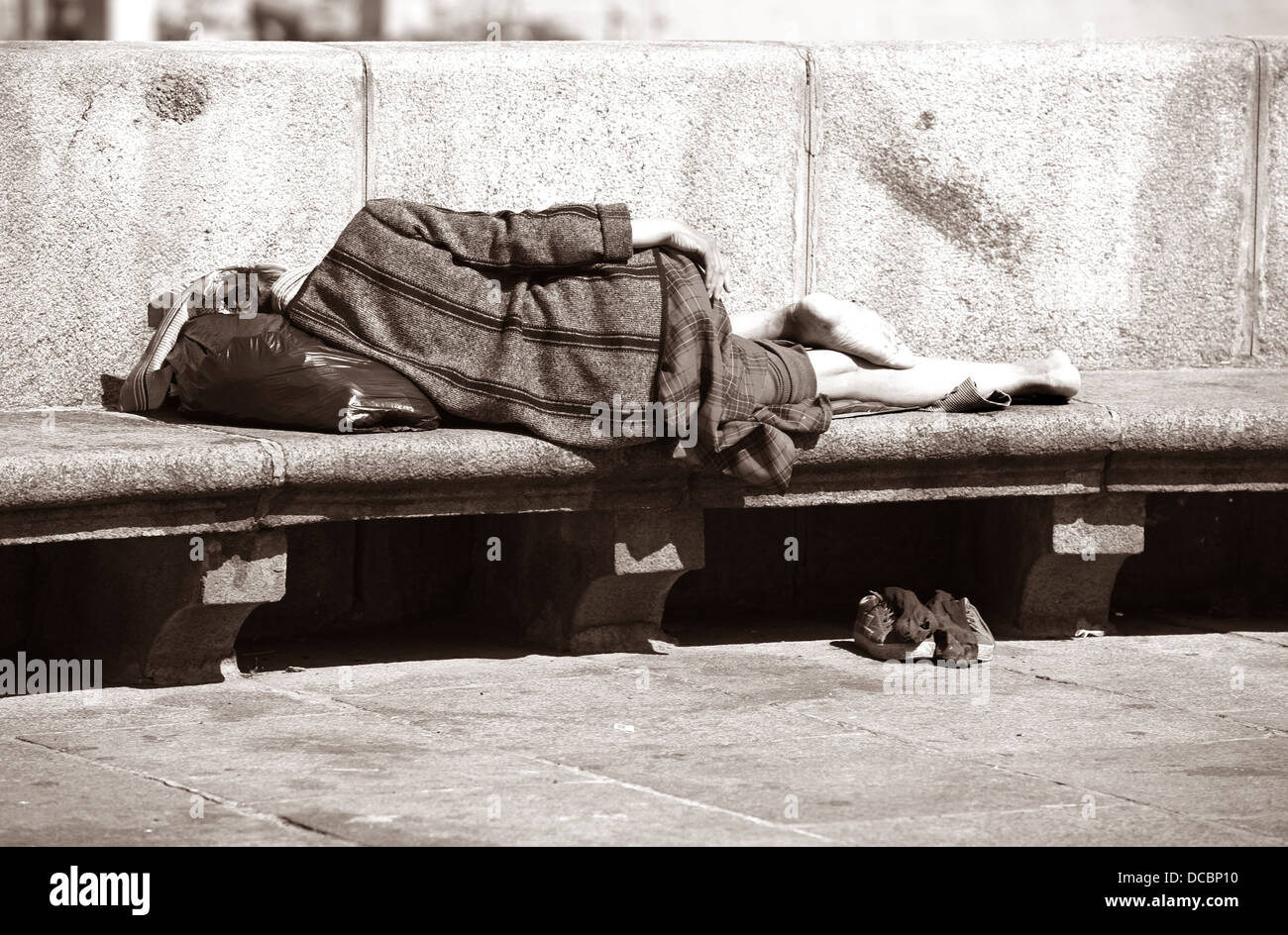 Sleeping the tramp Stock Photo - Alamy