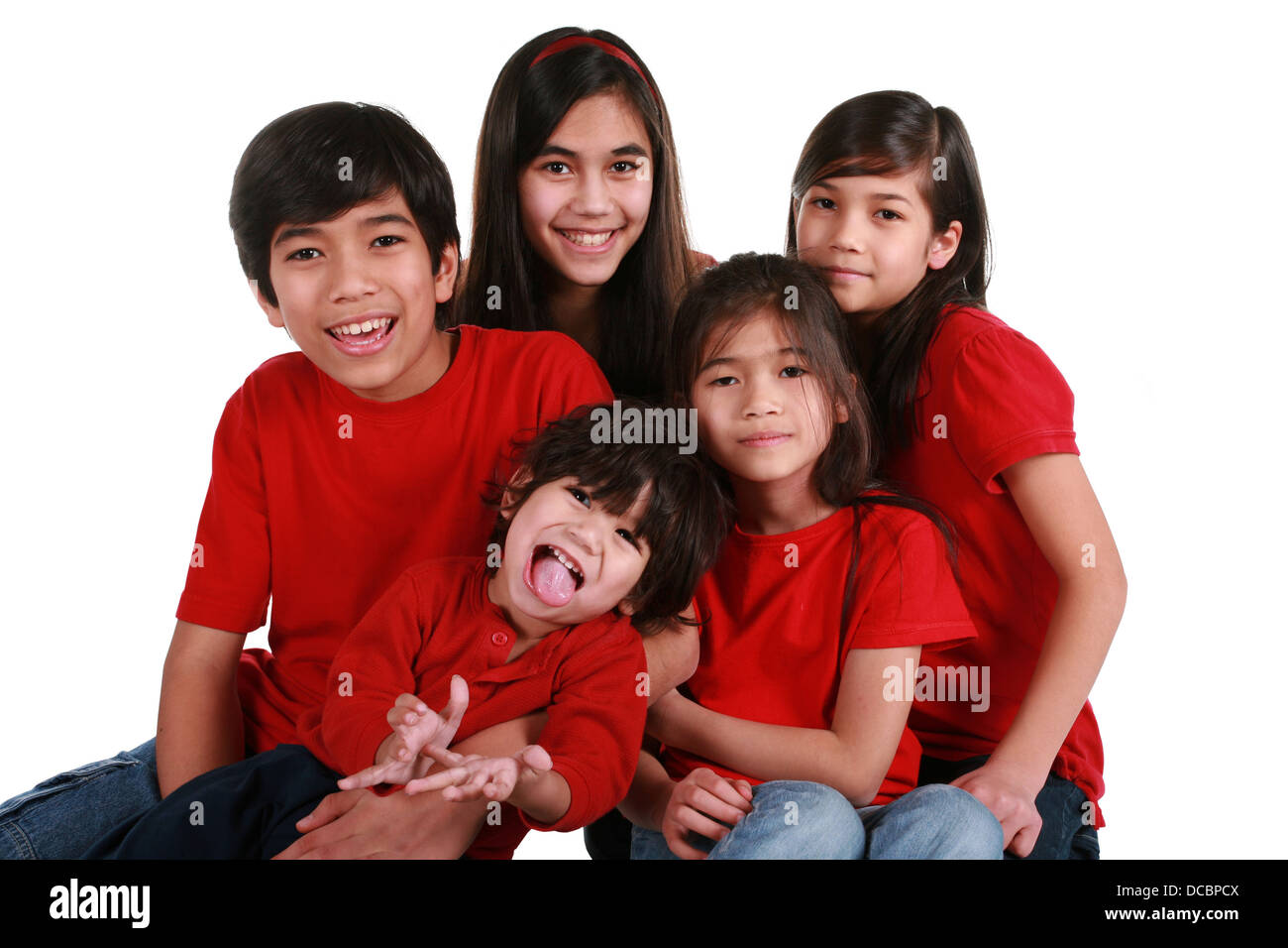 Family five red hair hi-res stock photography and images - Alamy