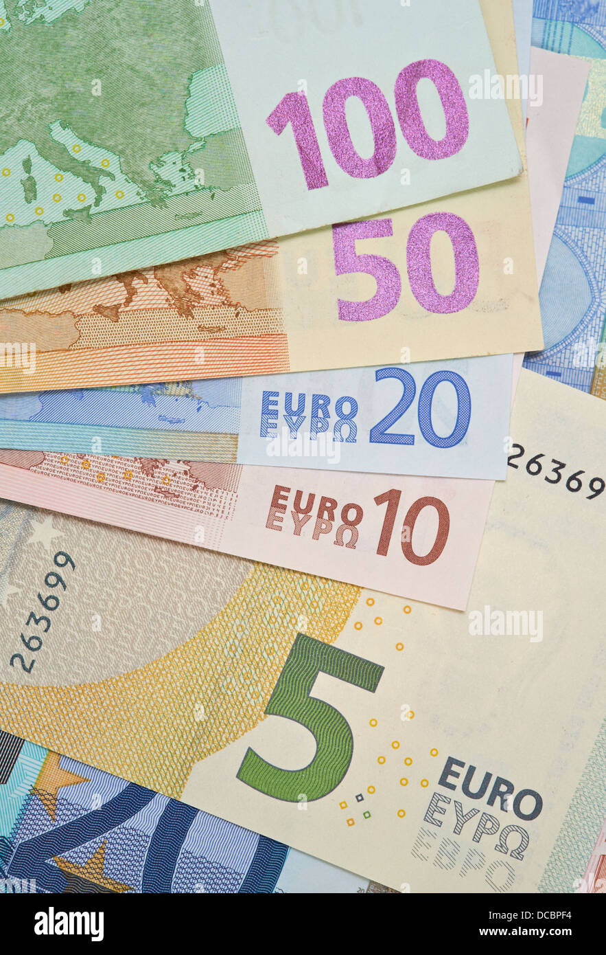 European Bank notes, Euro currency from Europe, Euros Stock Photo - Alamy