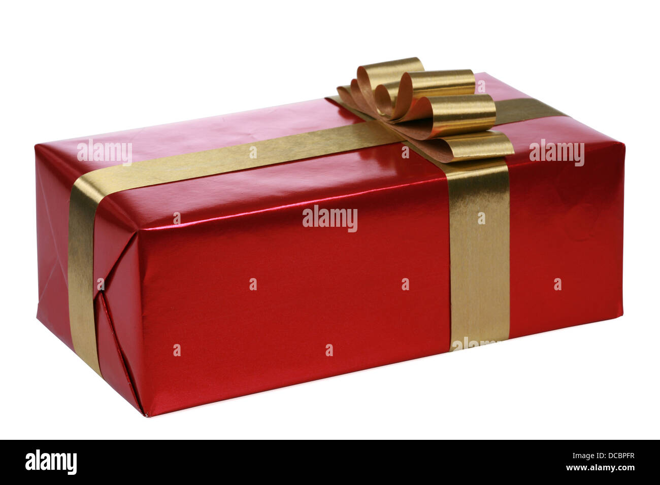 Gold wrapped gift red hi-res stock photography and images - Alamy