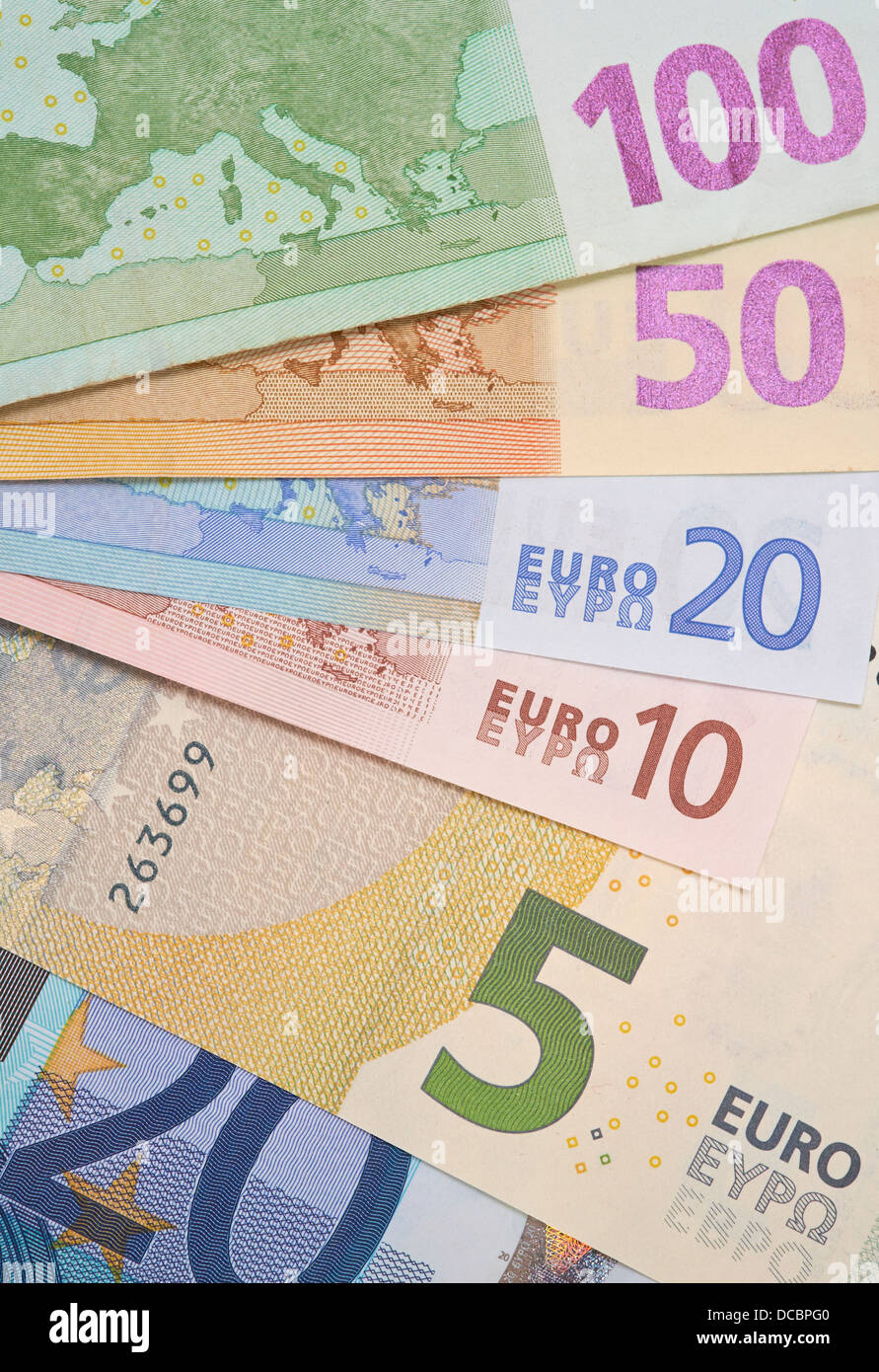 European Bank notes, Euro currency from Europe, Euros Stock Photo - Alamy