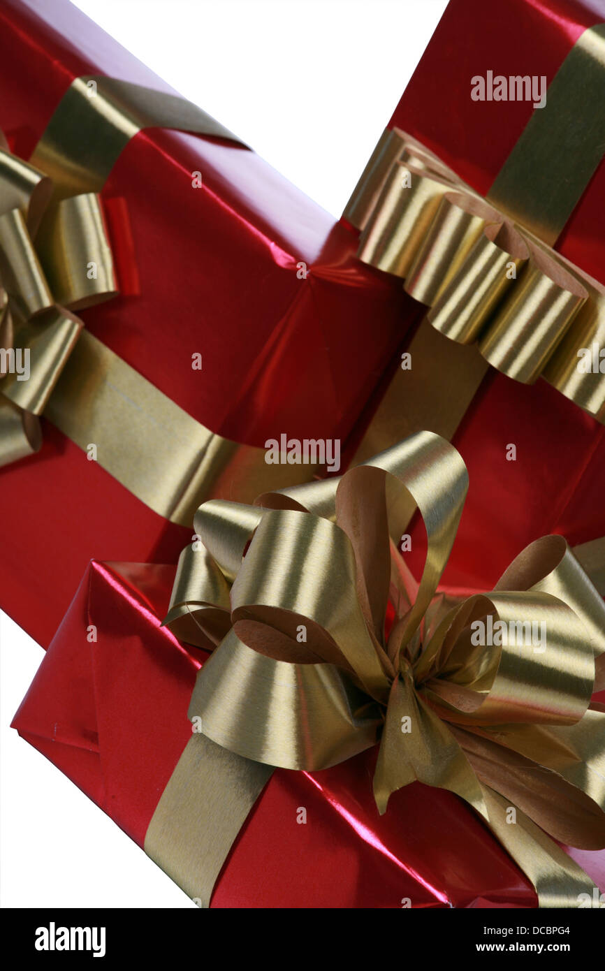 Elegant red presents Stock Photo - Alamy