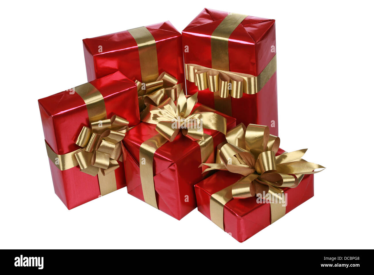 Elegant red presents Stock Photo - Alamy