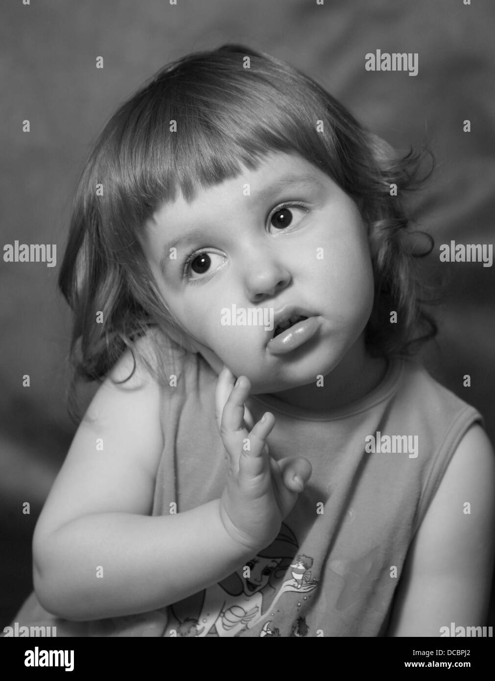 Human child portrait Black and White Stock Photos & Images - Alamy