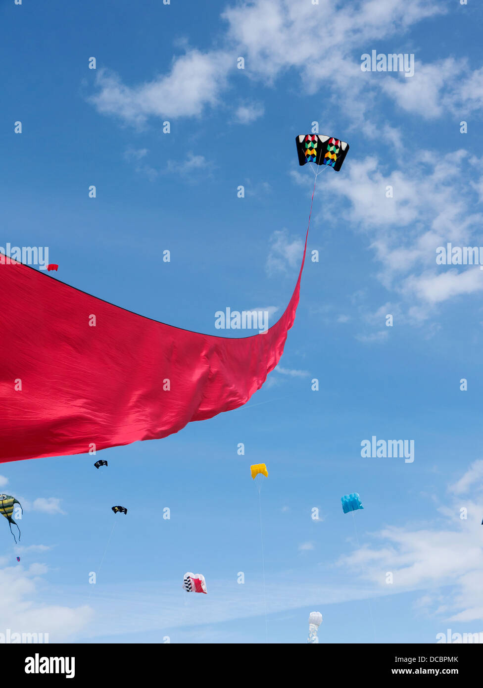 Flying red ribbon hi-res stock photography and images - Alamy