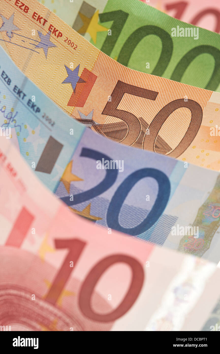 European Bank notes, Euro currency from Europe, Euros Stock Photo - Alamy
