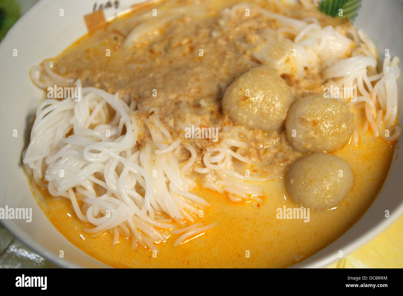 Thai Rice Noodles with Coconut Milk Curry , Kanom Jeen Nam Ya Kati ...