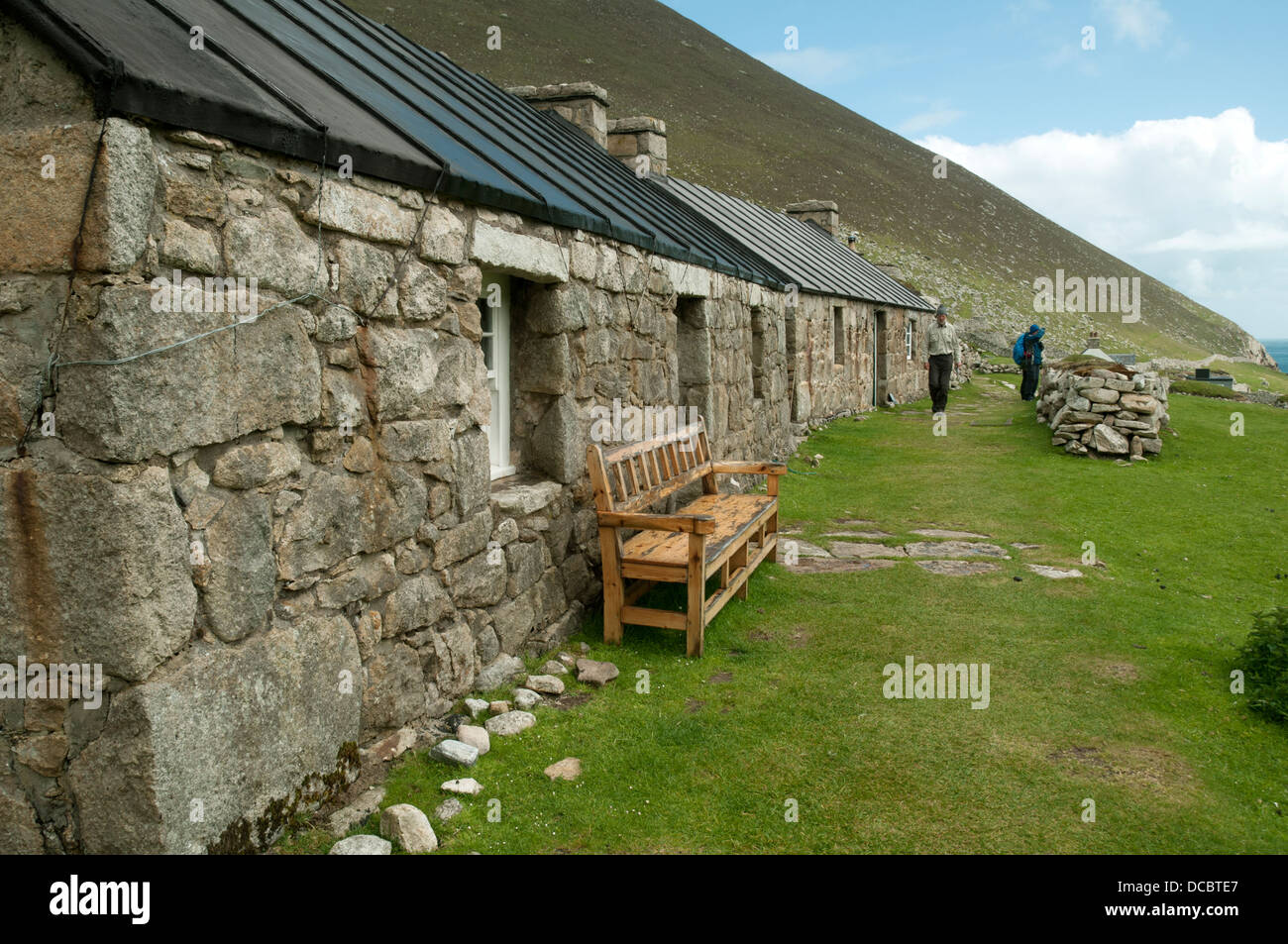 Restored cottages in the Village Street, Hirta, St Kilda, Outer ...