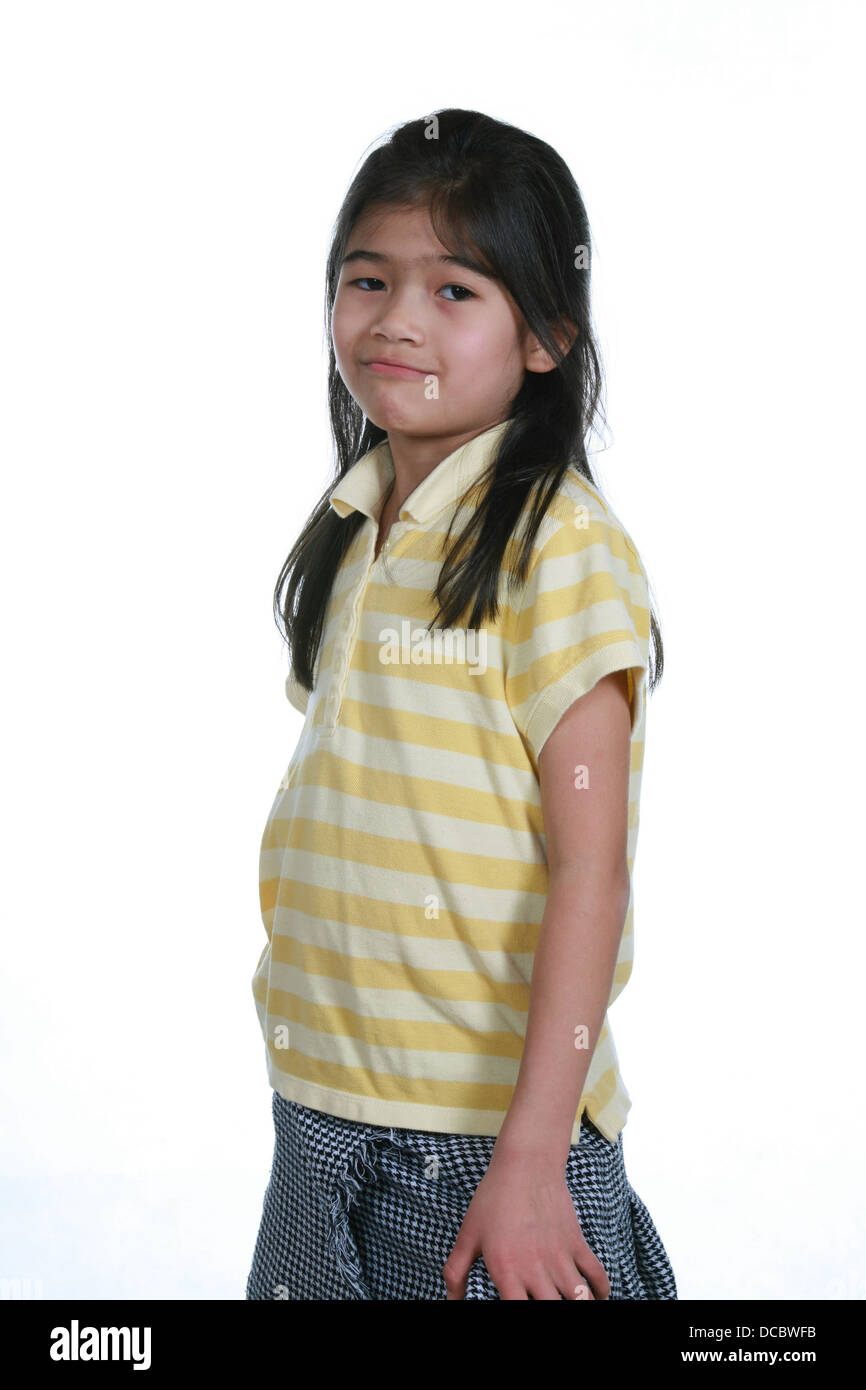 Seven year old girl standing Stock Photo - Alamy