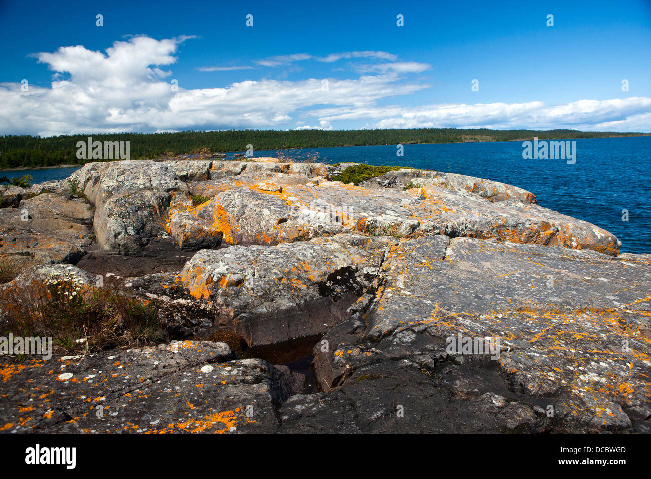 Rock formations, Stoll Point, Isle Royale National Park, Michigan ...
