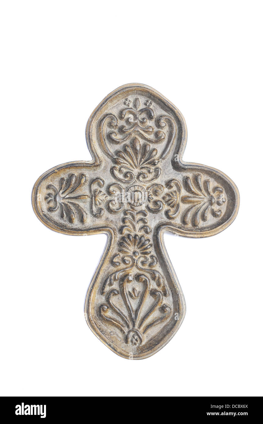 Stone christian cross isolated Cut Out Stock Images & Pictures - Alamy