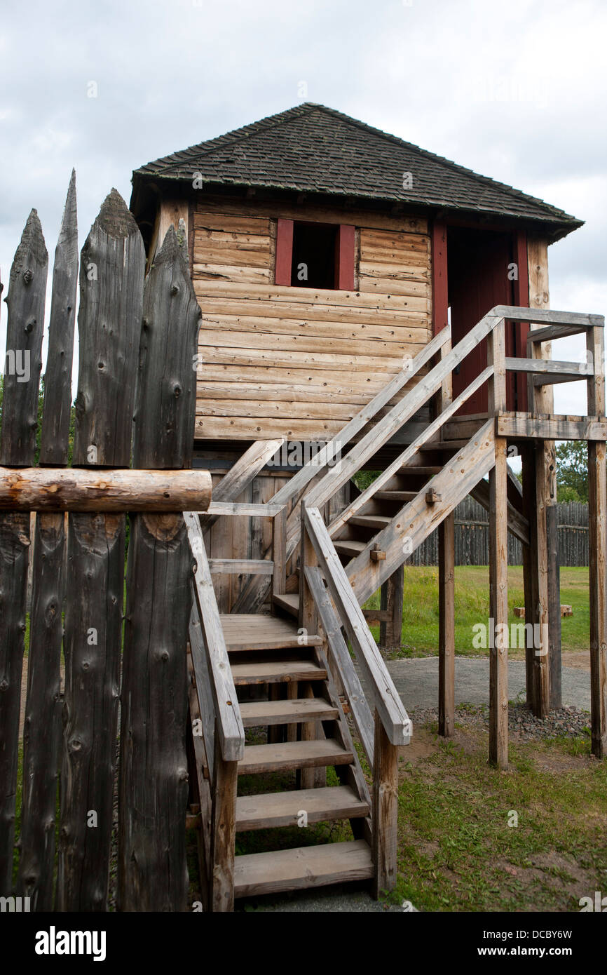 Block house guard tower along the exterior fence, Grand Portage ...