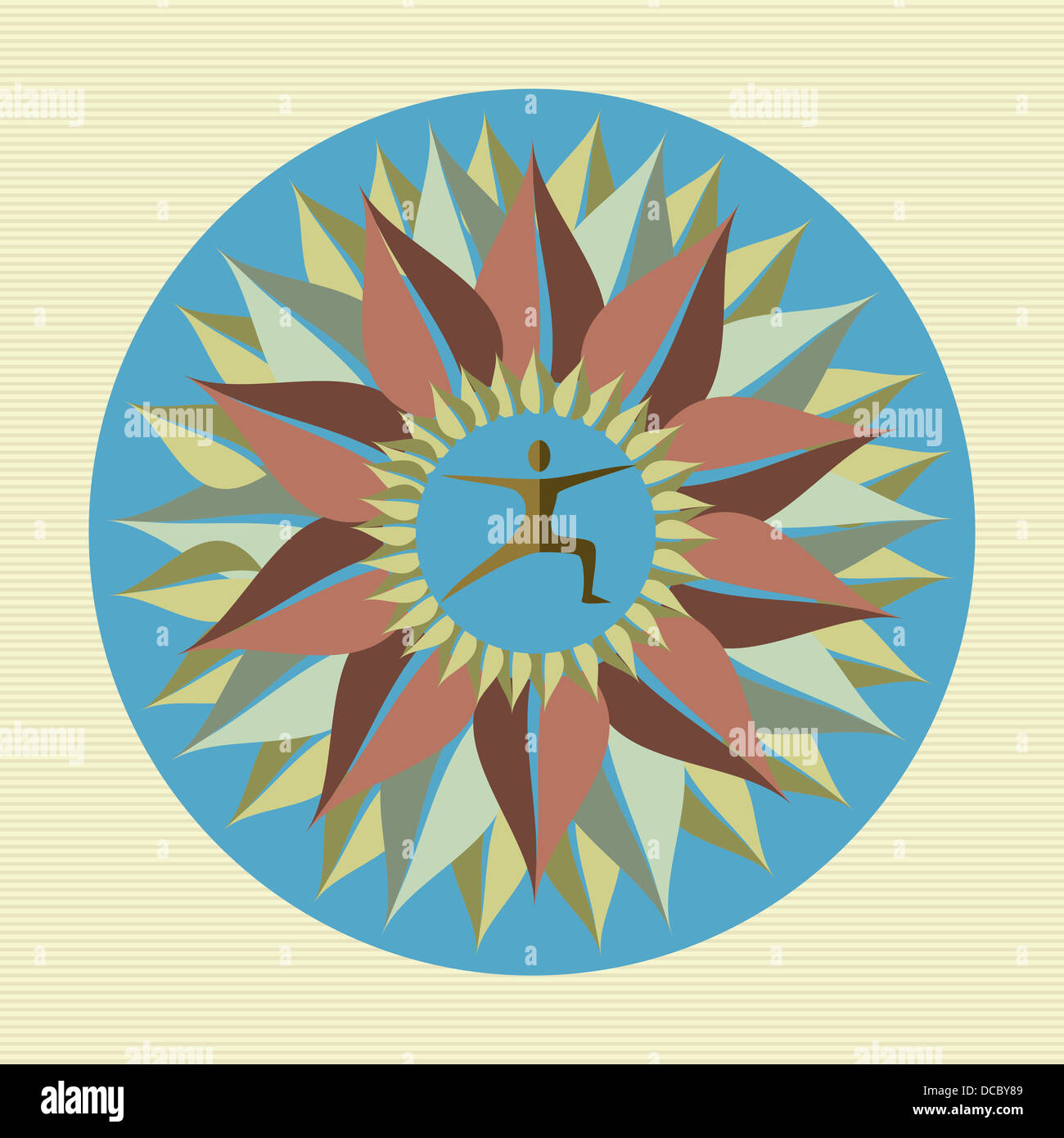 Circle leaves human mandala illustration. Vector file layered for easy ...