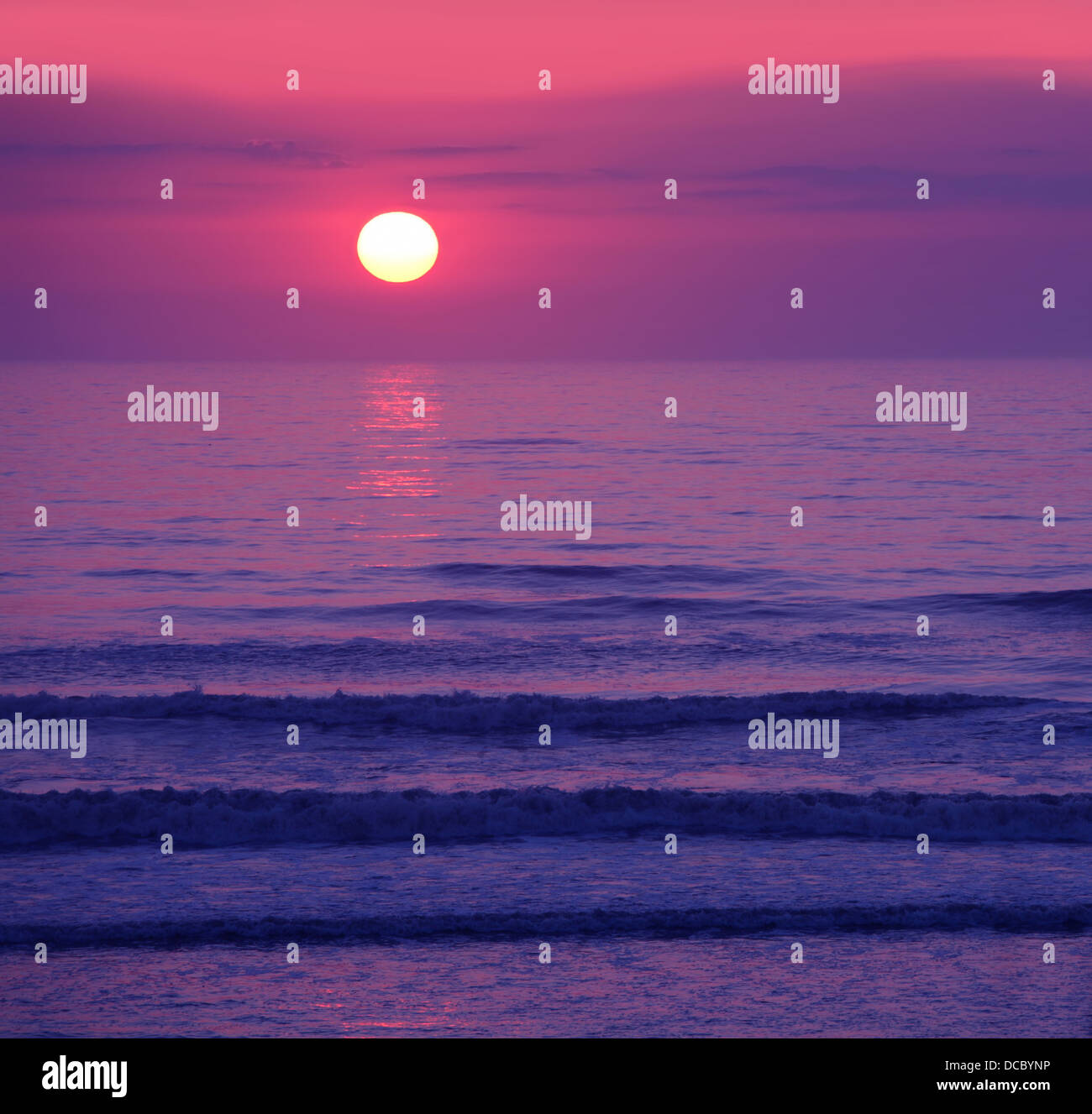 Beautiful pink sunset or sunrise Stock Photo - Alamy